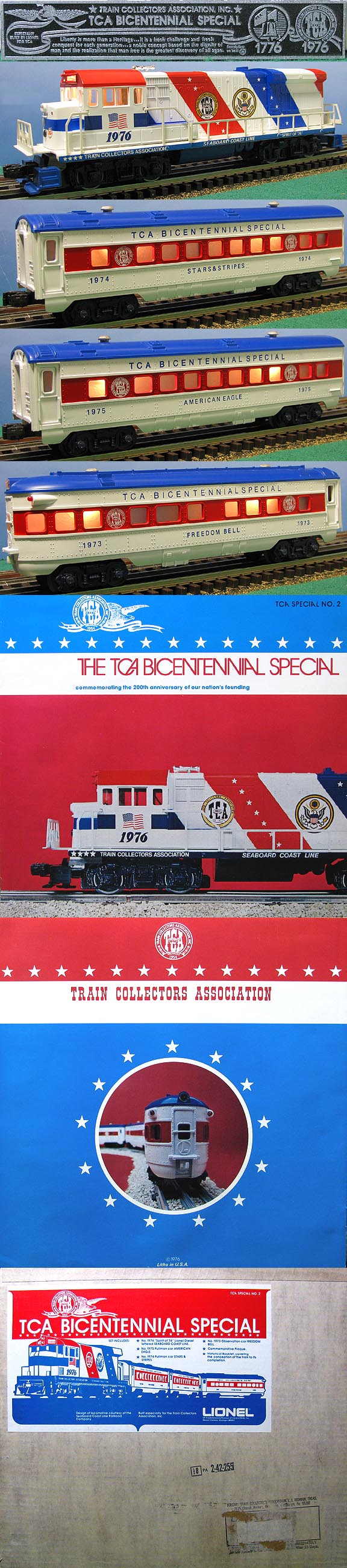 Lionel 0 TCA SPECIAL #2 PASSENGER SET W/DIESEL LOCO