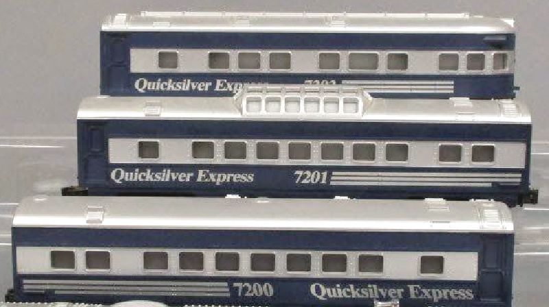 Lionel 0 LIONEL QUICKSILVER EXPRESS 3 CAR SET 7200,01,02