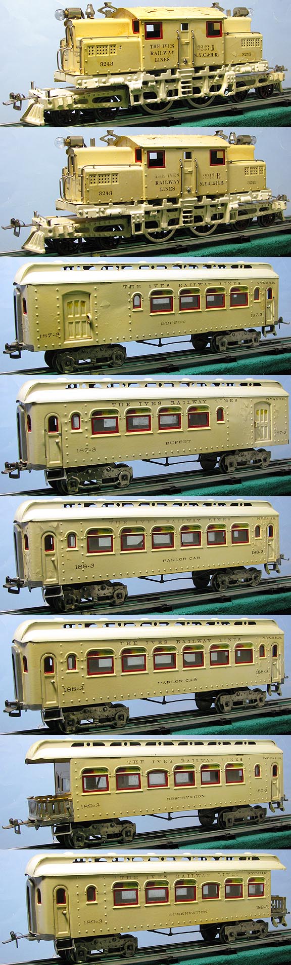 Lionel IVES-3243R WHITE SET ALL WHITE IVES STANDARD GAUGE SET