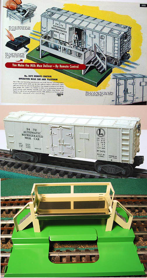 Lionel 0 LIONEL TRADITIONAL OPERATING MILK CAR & PLATFORM