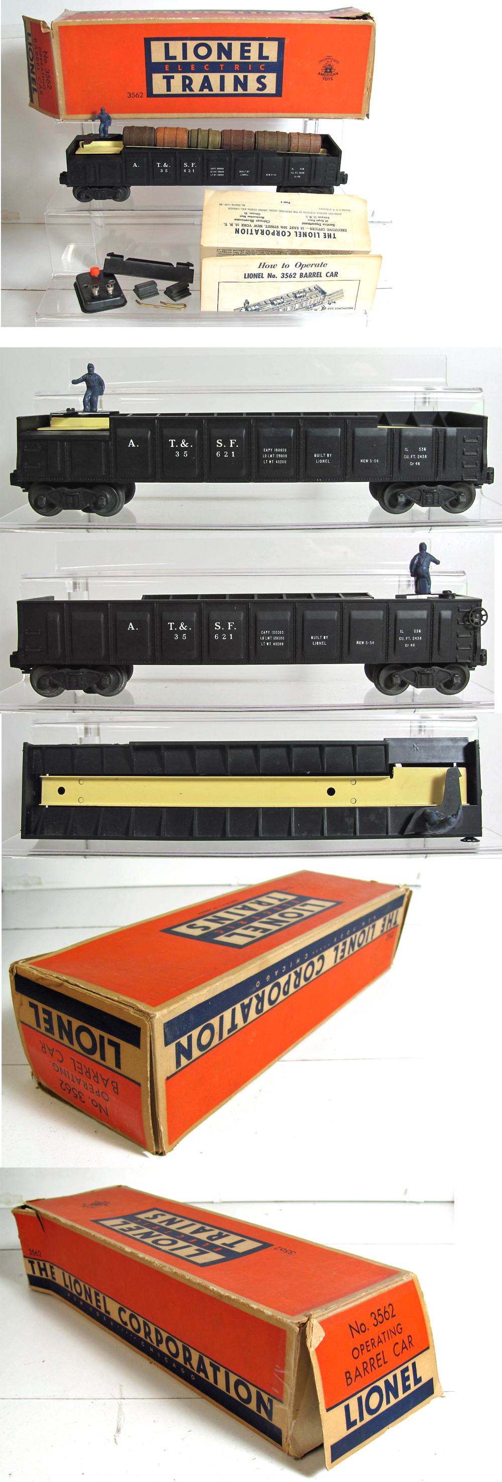 LIONEL 3562 AT&SF BLACK BARREL CAR (1954) - RARE!