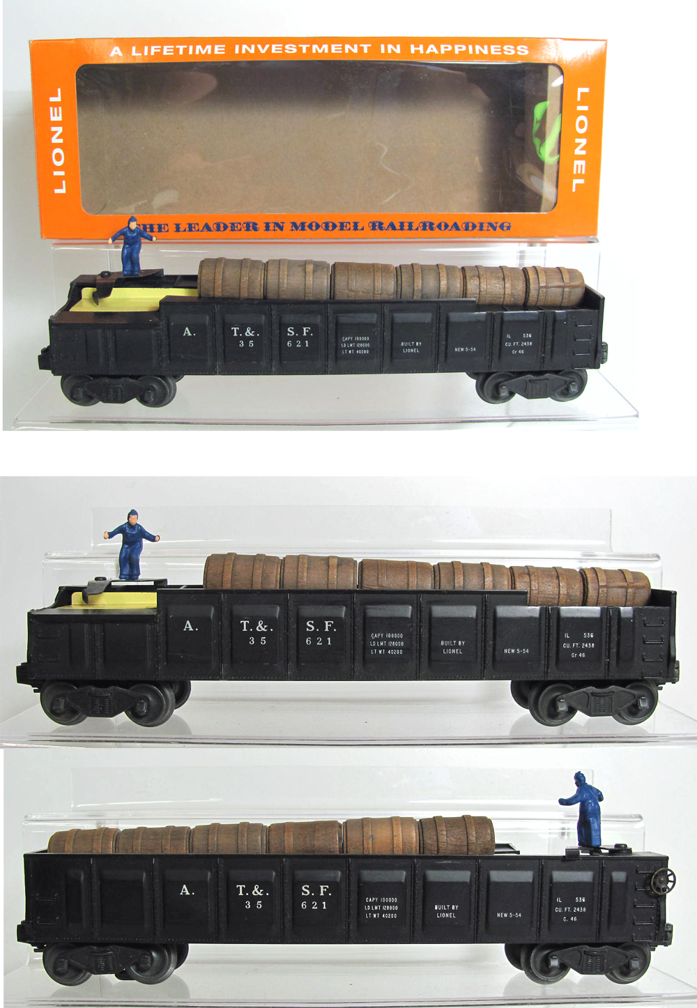 LIONEL 3562 AT&SF BLACK BARREL CAR (1954) - RARE!