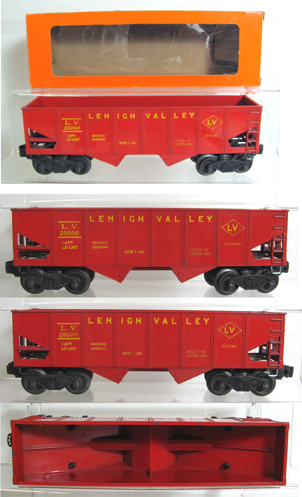 6456 LEHIGH VALLEY HOPPER CAR - GLOSSY RED WITH YELLOW LETTER VERSION
