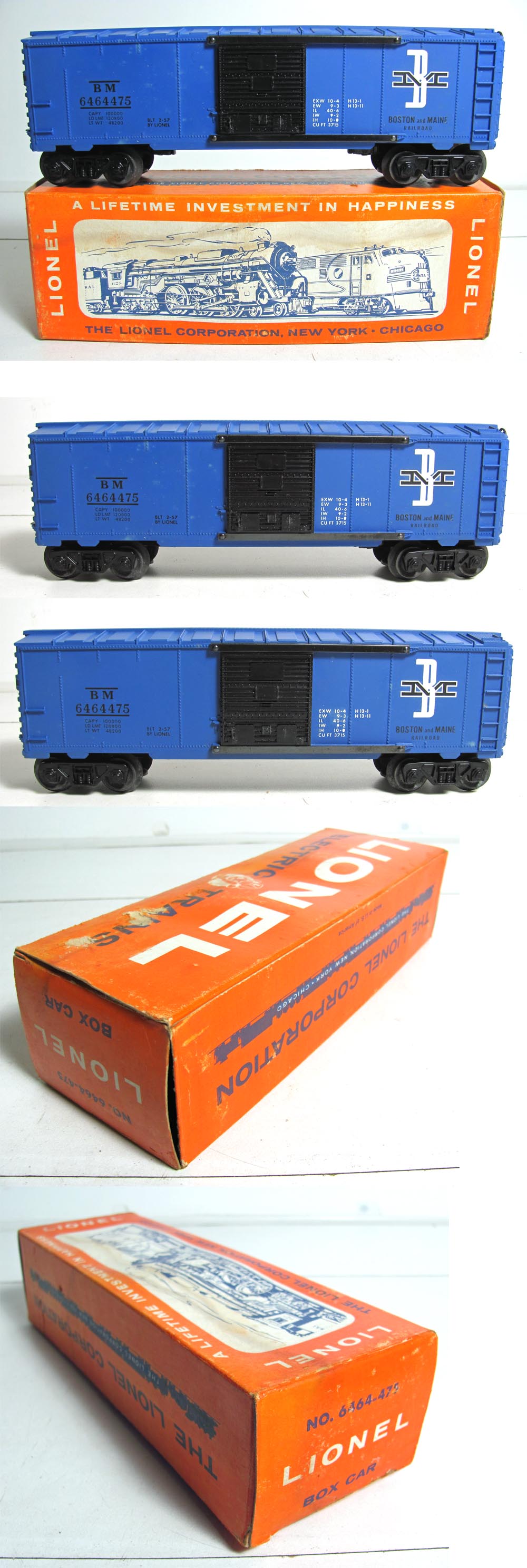 6464-475 BOSTON & MAINE BOX CAR TYPE 4 PURPLE