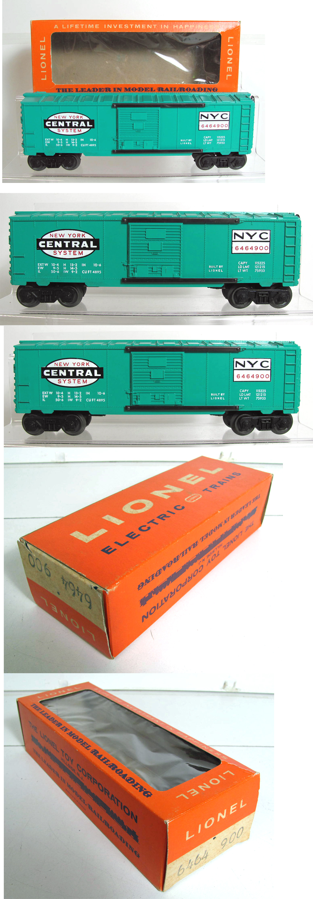 6464-900 NEW YORK CENTRAL BOX CAR TYPE 4 1960 - 1966 WITH UNDOCUMENTED ...