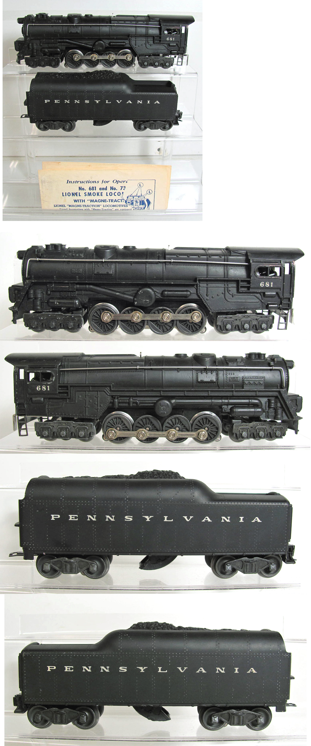 LIONEL 681 1953 PENNSYLVANIA S-2 TURBINE LOCO AND LIONEL LINES TENDER