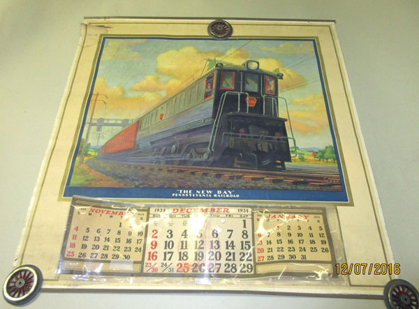 Lionel 0 ORIGINAL 1935 PRR WALL CALENDAR GRIFF TELLER